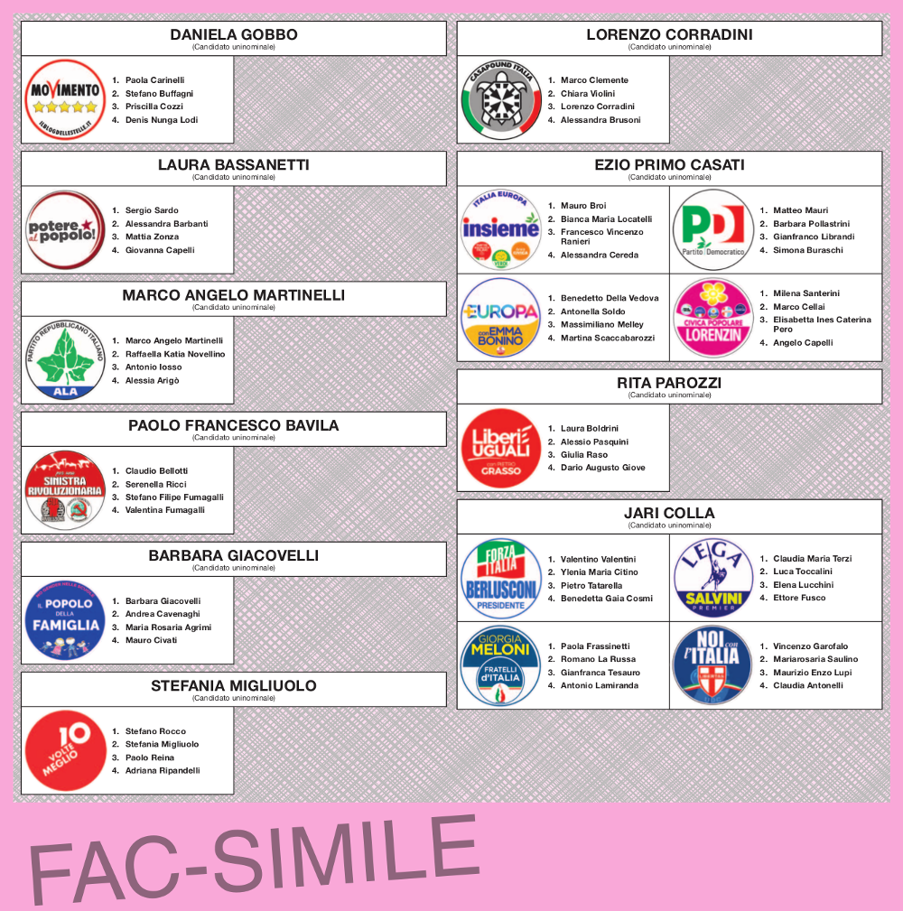 Sito ufficiale del Comune di Cinisello Balsamo - Fac-simile schede ...